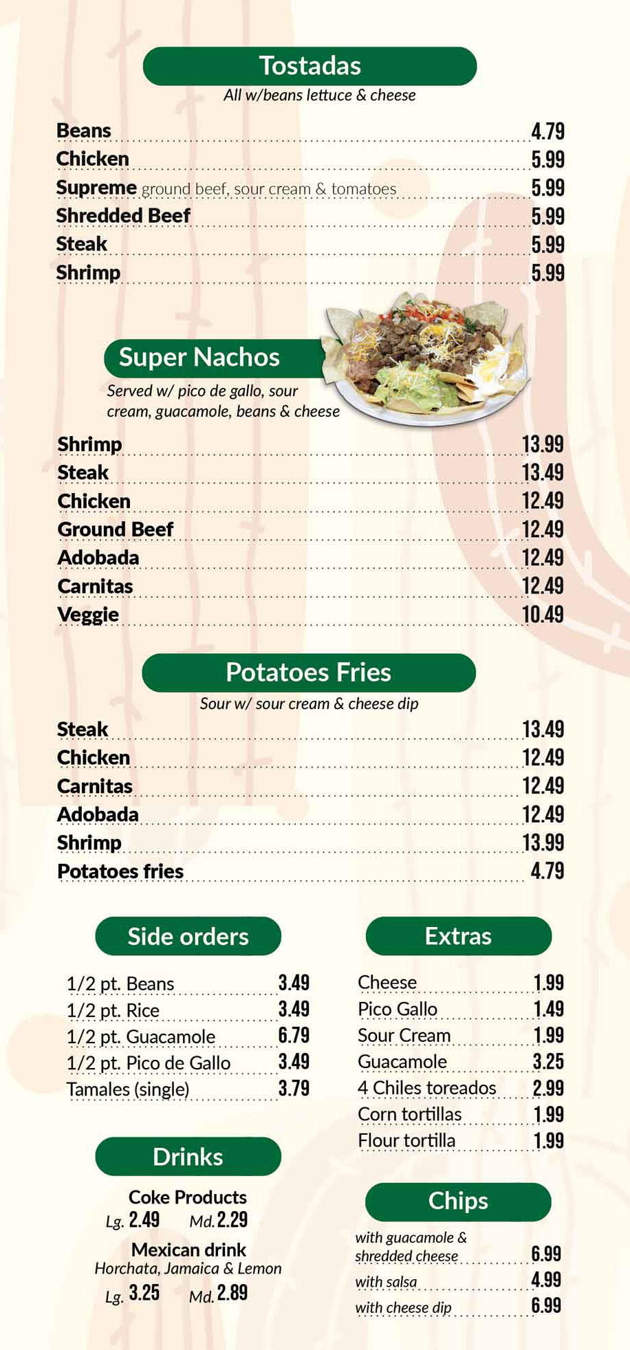 To Go Menu – California Tacos Shop